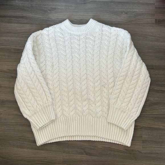 Ardene | Sweaters | Cozy White Chunky Oversized Baggy Cable Knit ...